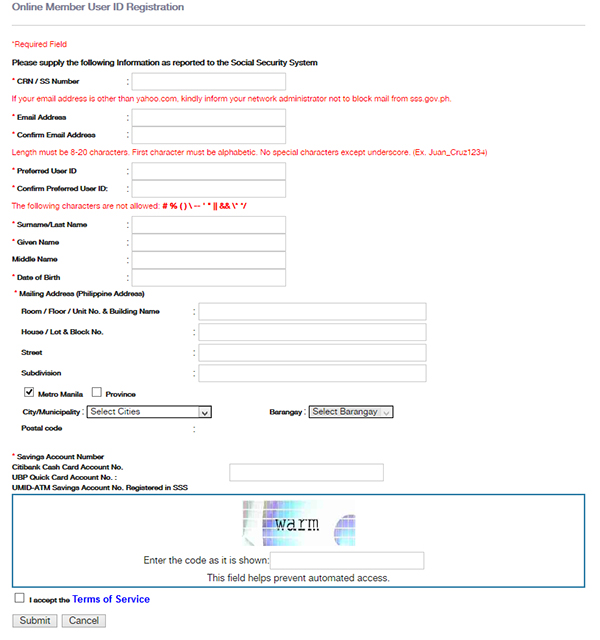 How to Register for SSS Online Membership Account