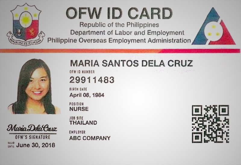 iDOLE ID will be distributed to OFW's in December