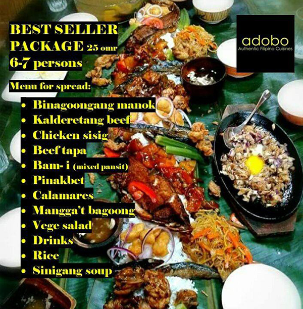 Win a Boodle Fight Package worth 25 OMR at Adobo Restaurant