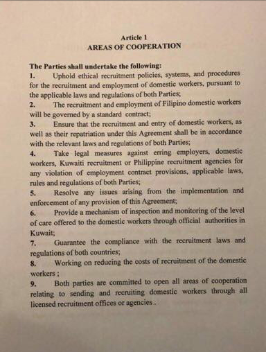 Kuwait, Philippines signed an agreement providing additional protection ...