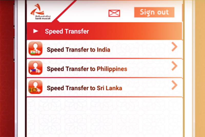 Send money to the Philippine using Bank Muscat’s Speed Transfer service