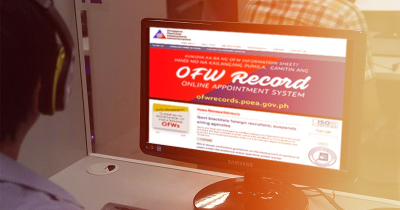 POEA launched an online monitoring system for OFWs