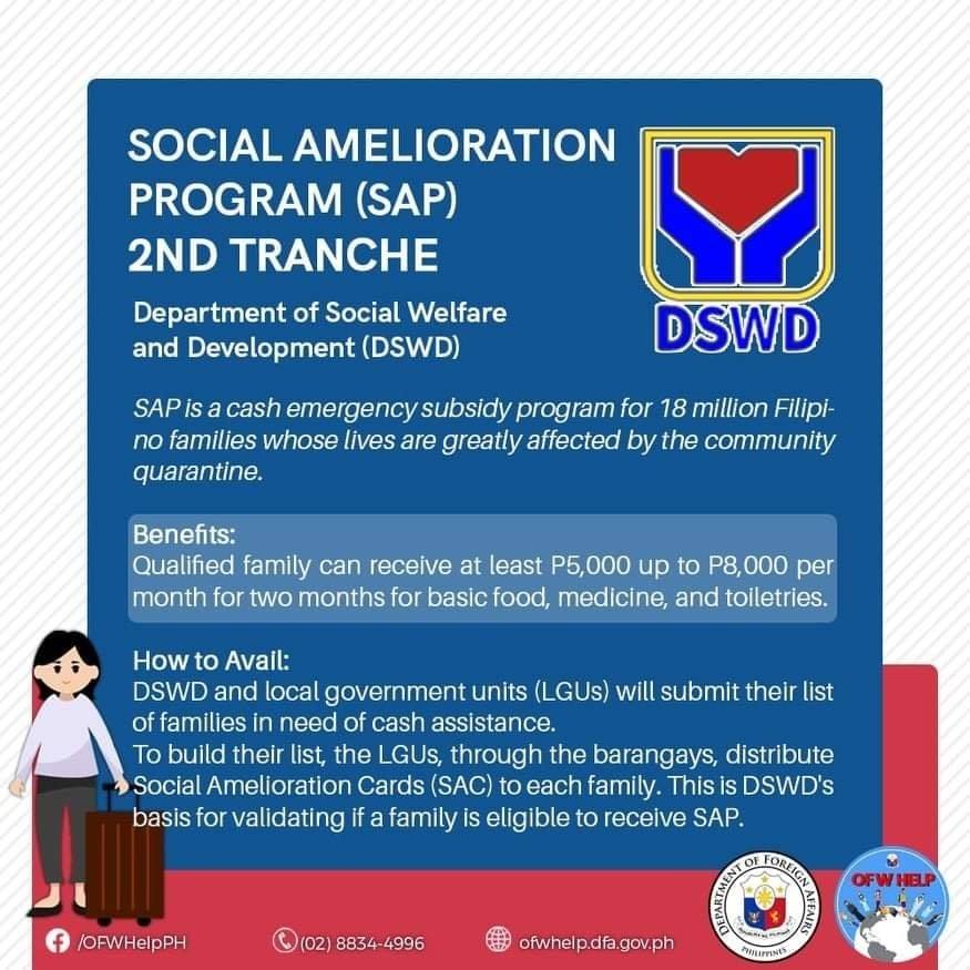 Different government reintegration programs for returning Overseas Filipino Workers