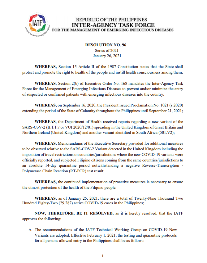 New testing and quarantine protocols for all inbound travelers starting ...