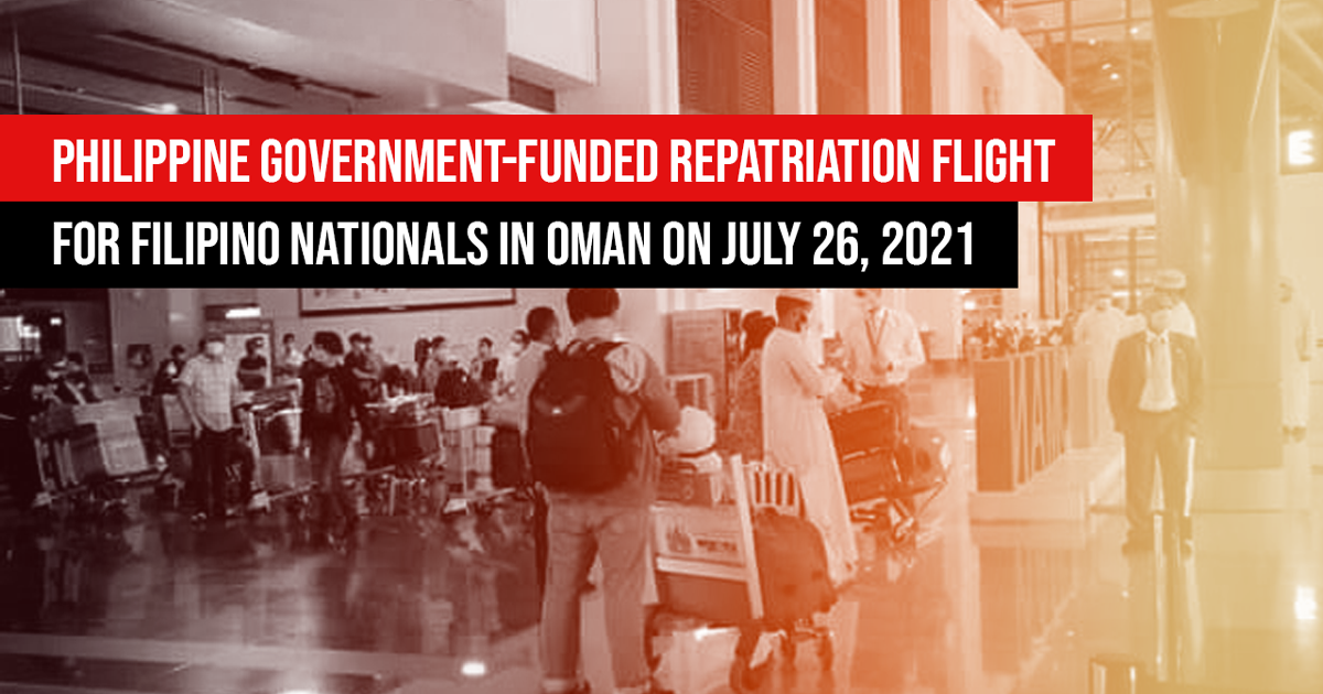 Philippine government-funded repatriation flight for Filipino nationals ...