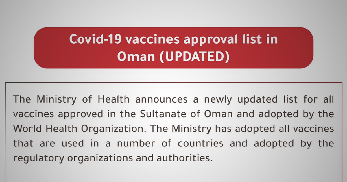 MOH releases updated list of approved COVID-19 vaccines