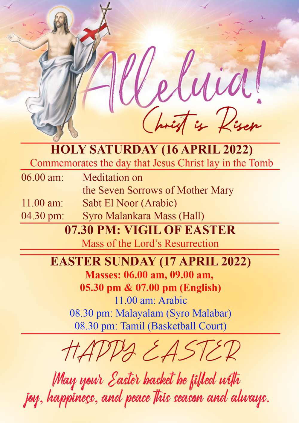 Catholic Churches Holy Week Programme 2022