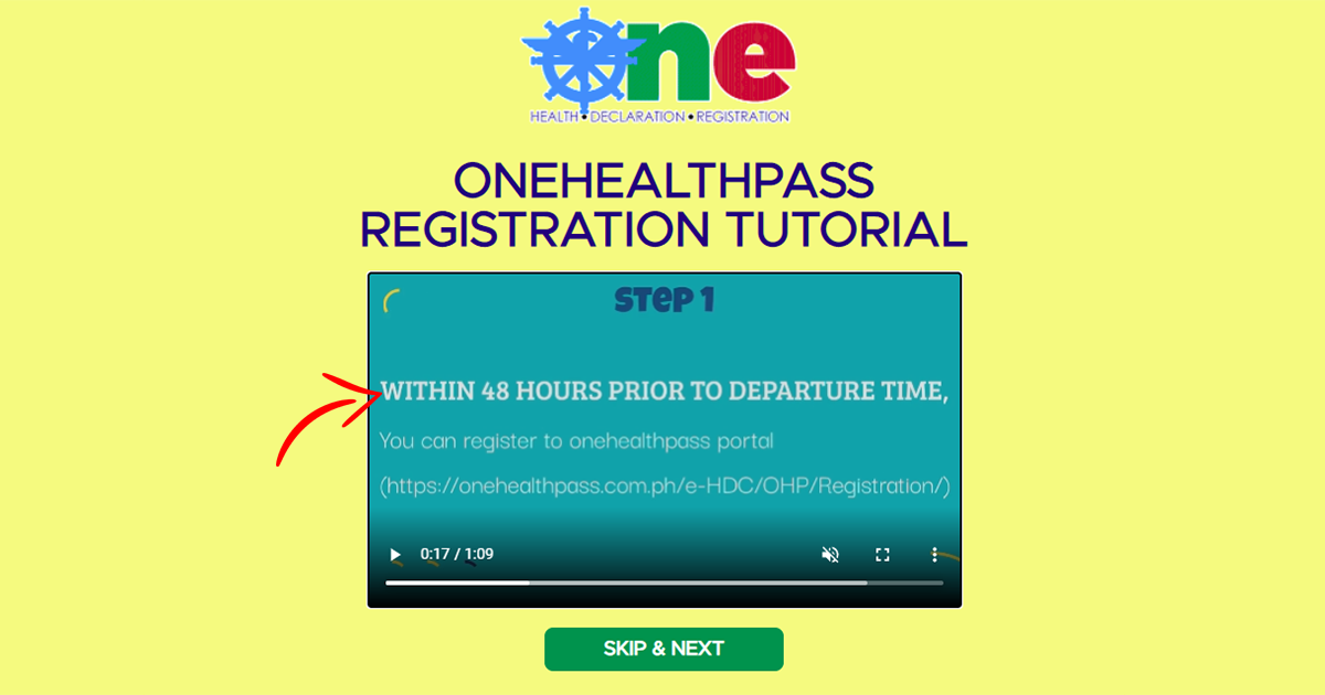 One Health Pass (OHP) Registration Tutorial