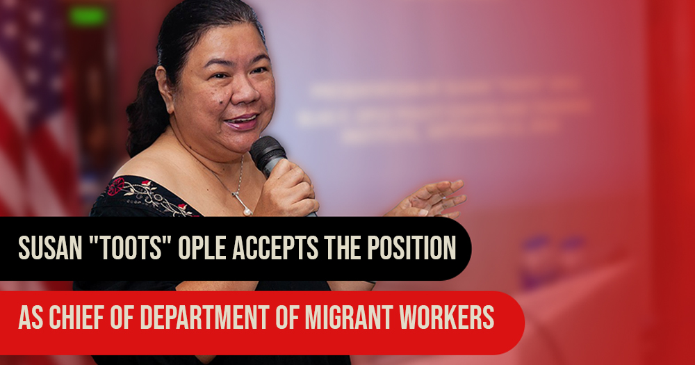 Susan “Toots” Ople accepts the position as chief of Department of ...