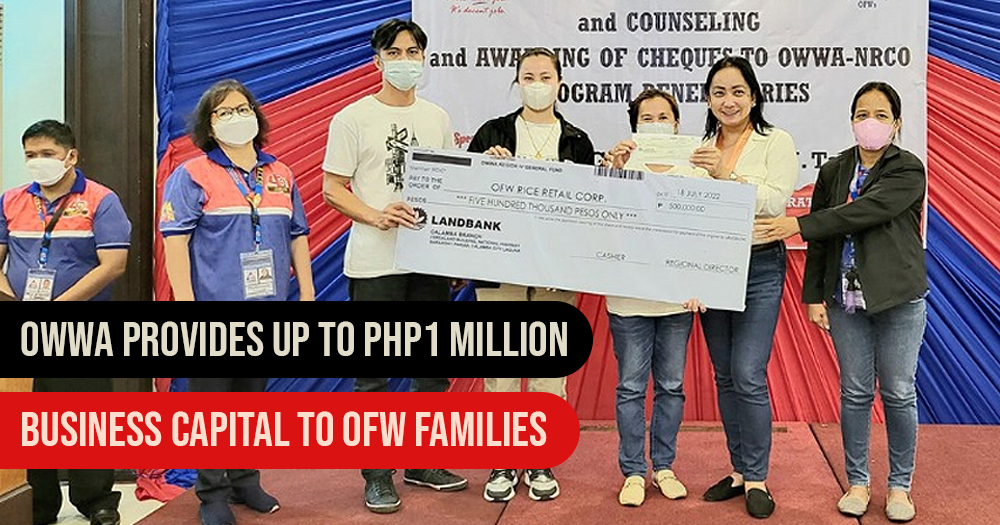 OWWA provides up to Php1 million business capital to OFW families
